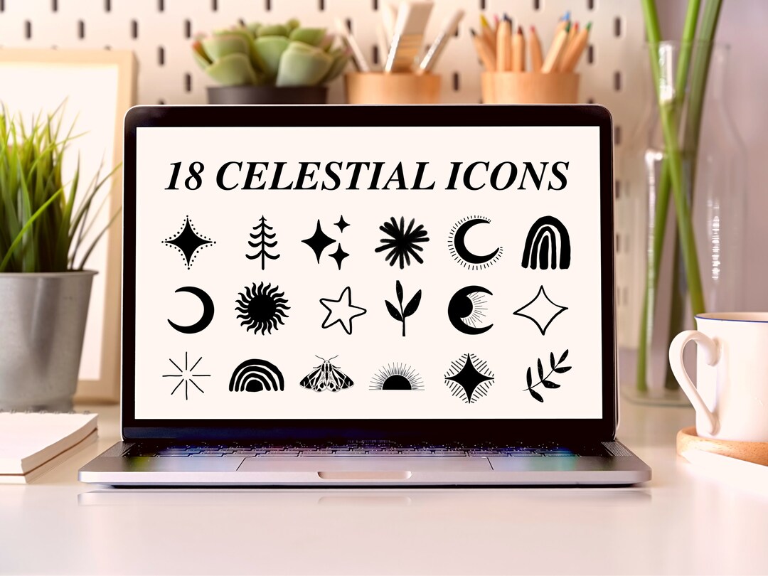 Notion Template Icons - Celestial Digital Icon Set for Life Planner ...