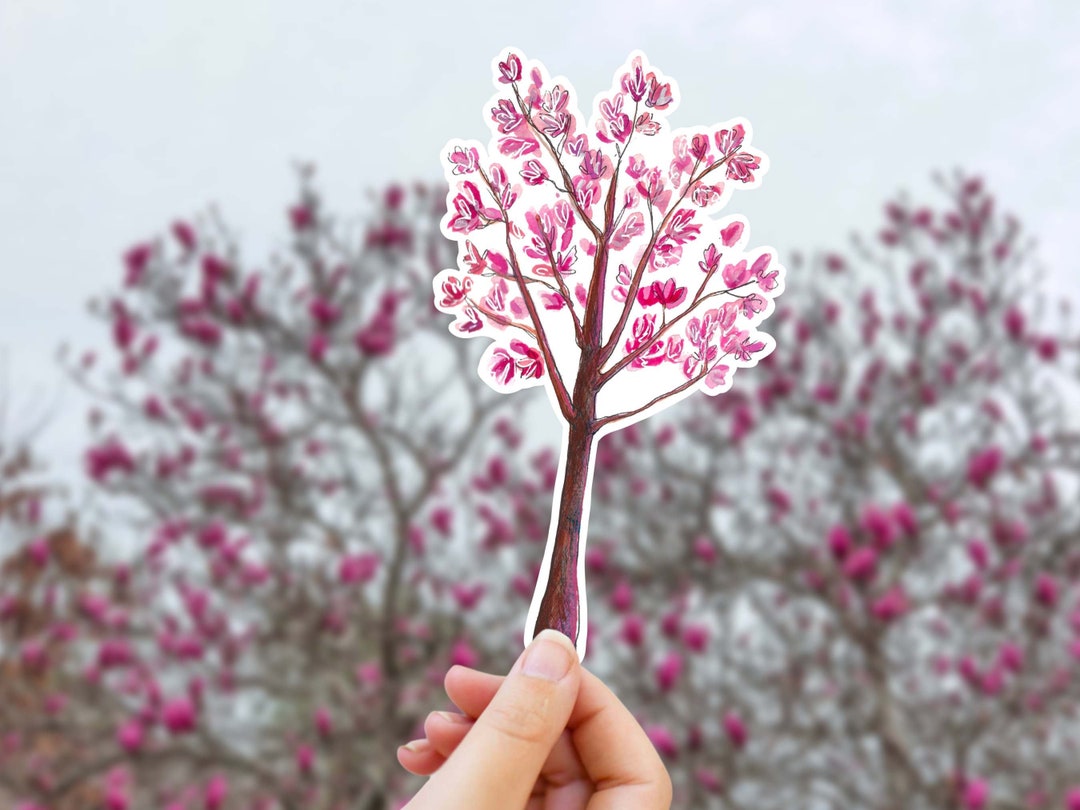 Extra Large Pink Tree Sticker - Garden Gift, Cherry Blossom, Magnolia ...