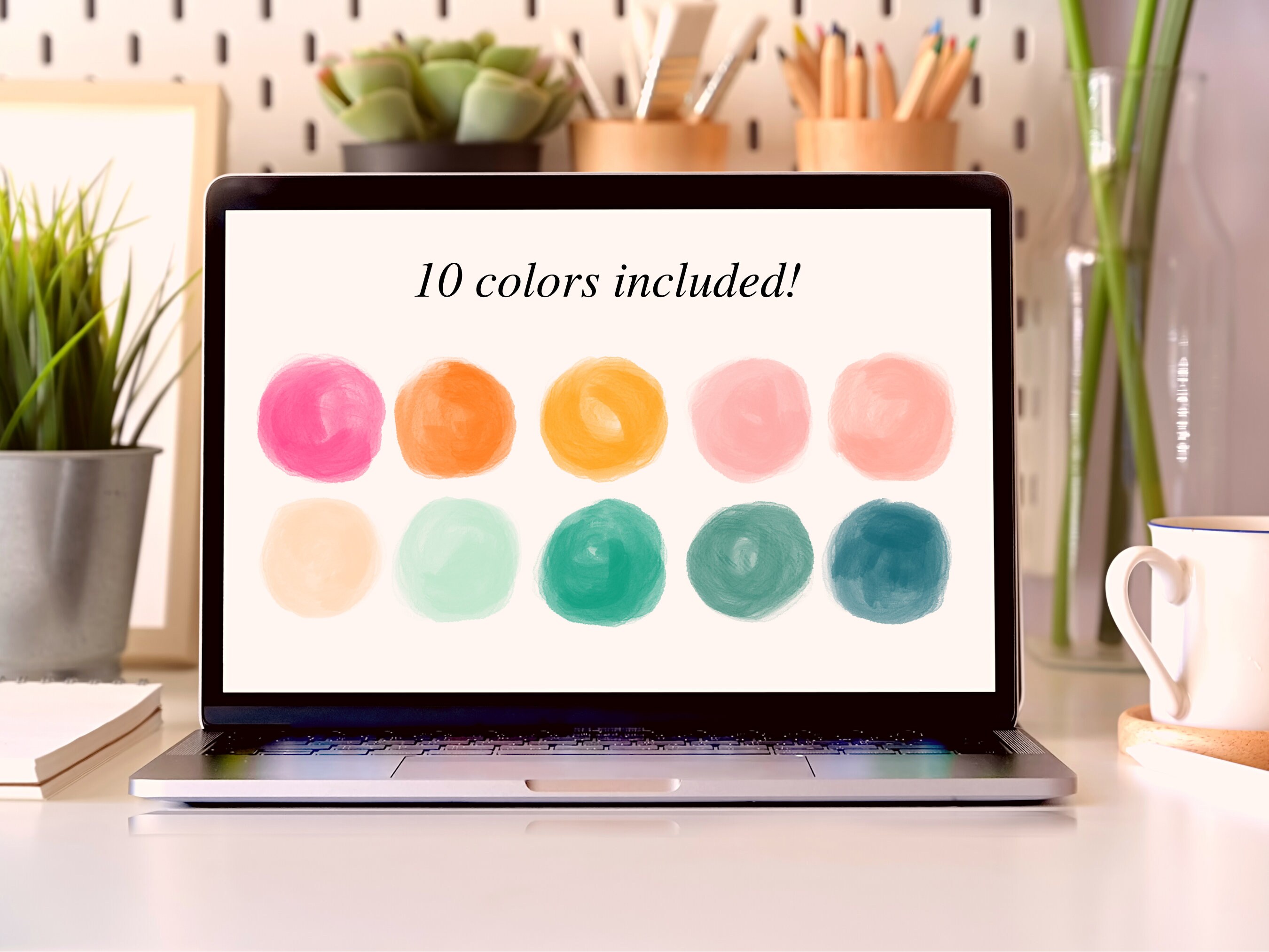 Rainbow Notion Icons Watercolor Dot Digital Sticker Pack for - Etsy