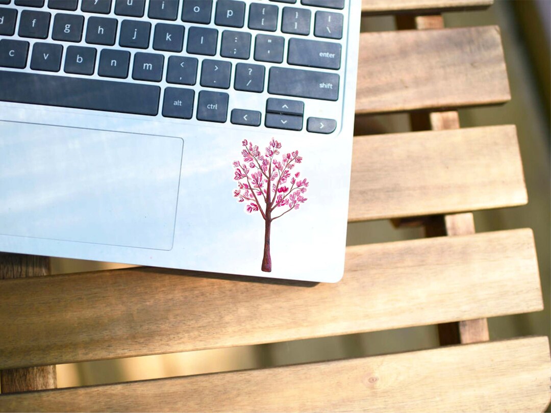Pink Cherry Blossom Tree Sticker: Waterproof Vinyl Decal - Etsy