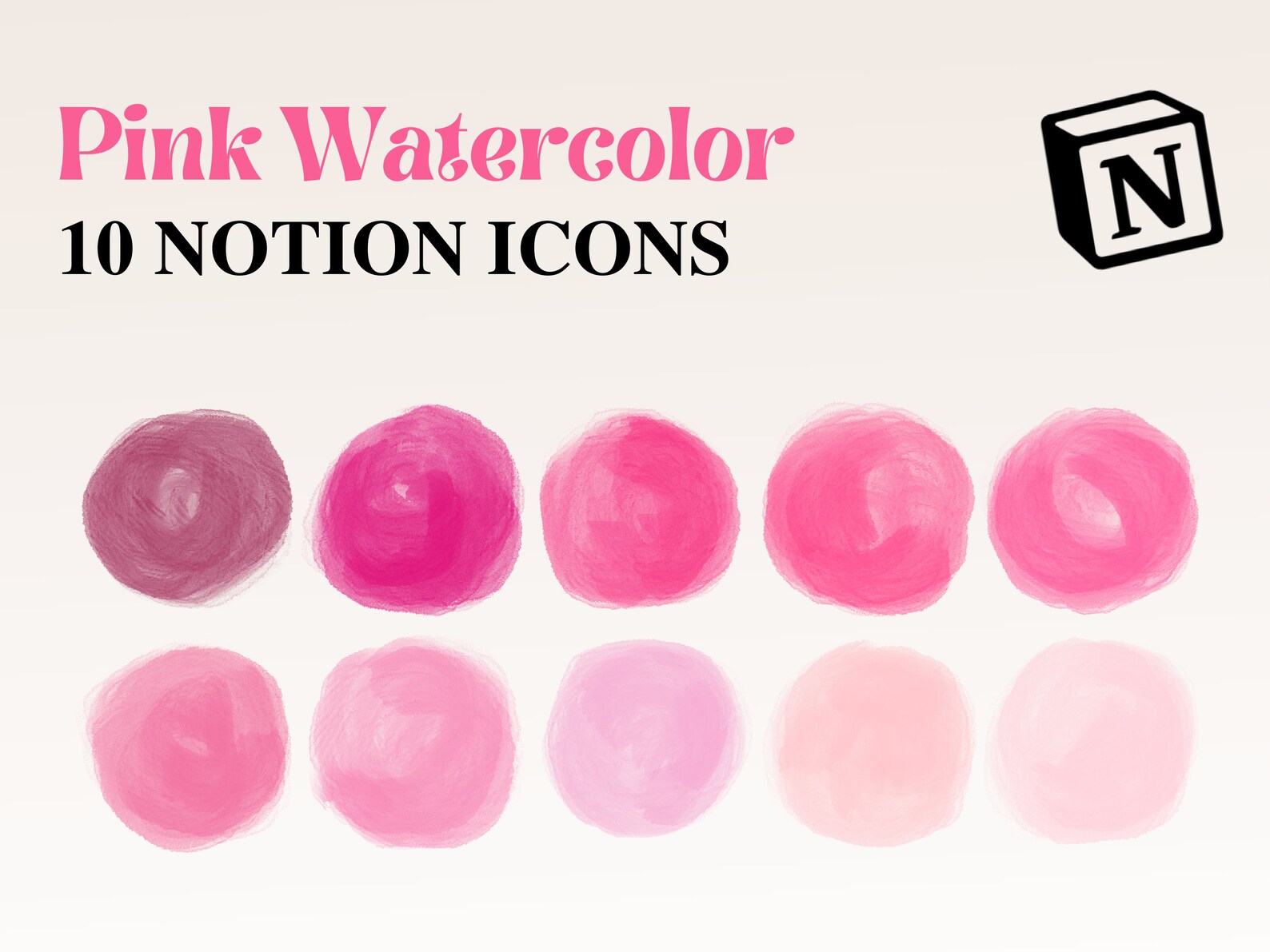 Watercolor Pink Notion Icons – Digital Stickers (digital Download) - Etsy