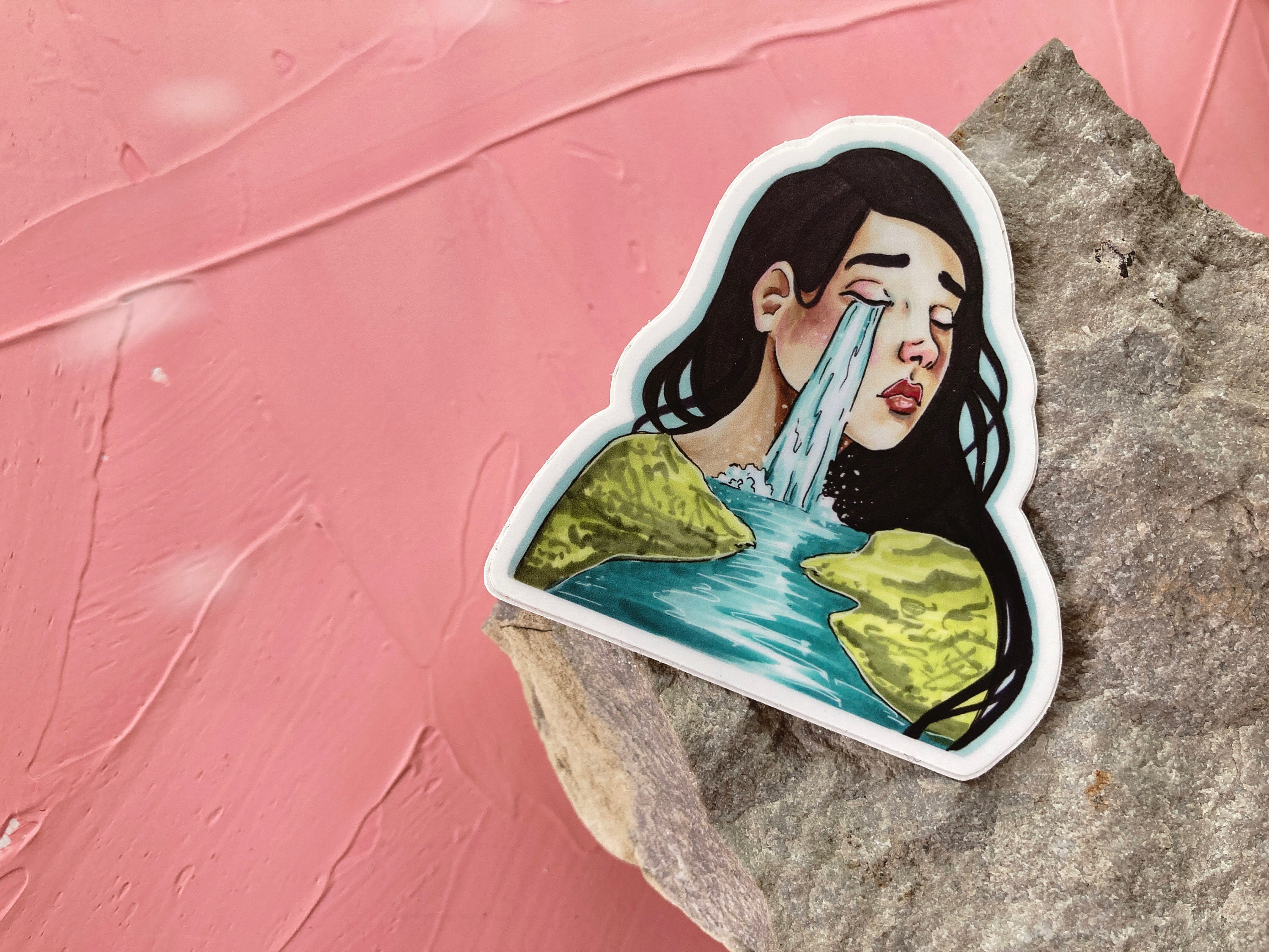 Waterfall Sticker Tree Vinyl Sticker Forest Sticker | Etsy