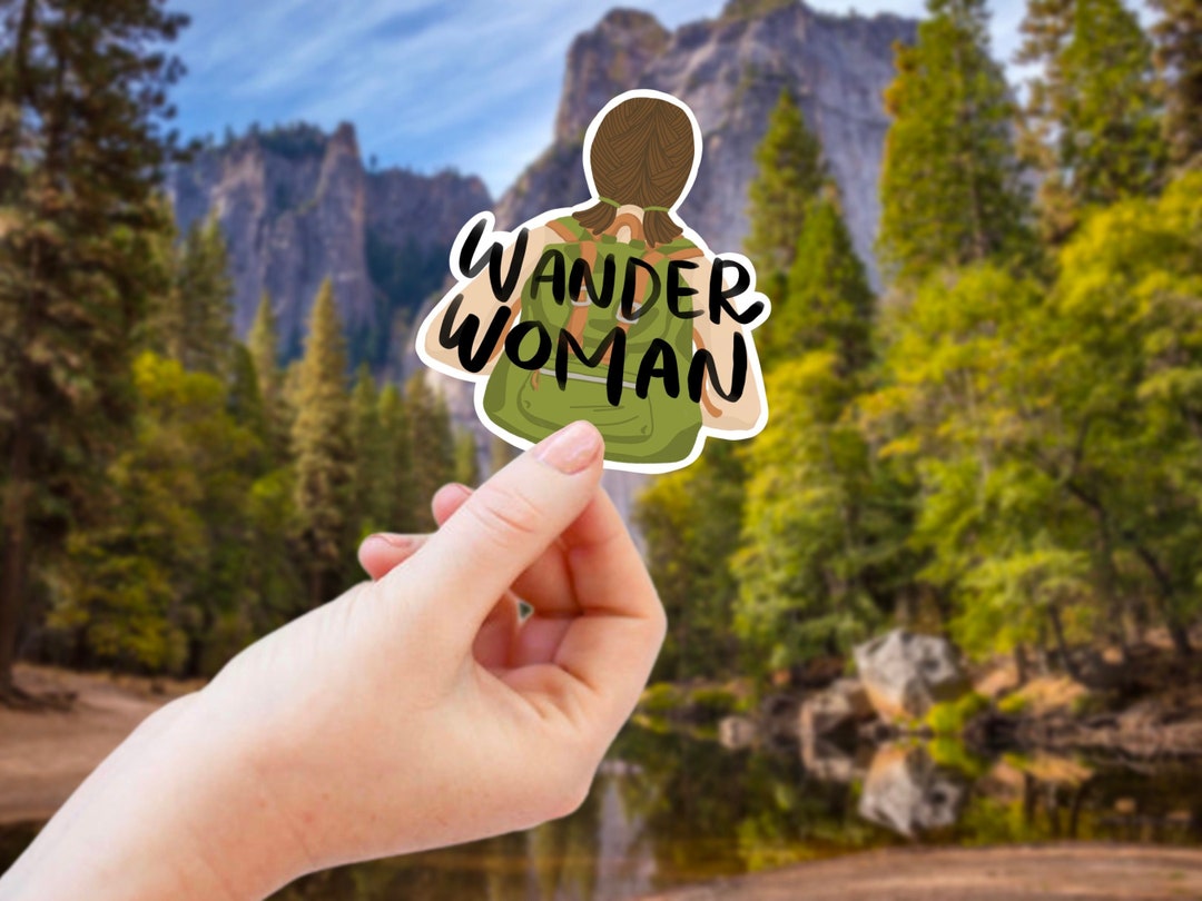 Funny Sticker Woman Backpacking, Female Hiker Sticker, Camping Decal ...