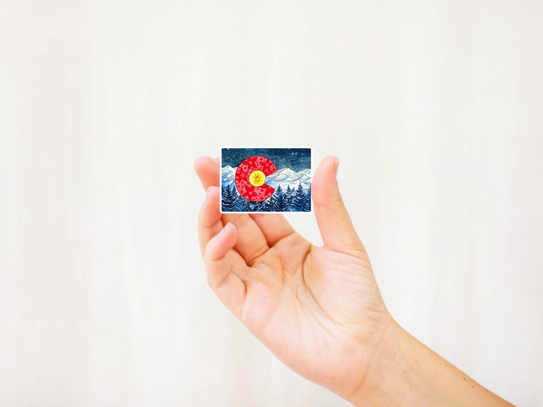 Watercolor Colorado Flag Sticker: Waterproof Vinyl Decal - Etsy