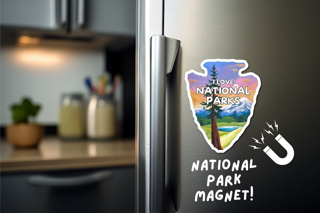 I Love National Parks Magnet, RV Magnetic Bumper Sticker, National Park ...