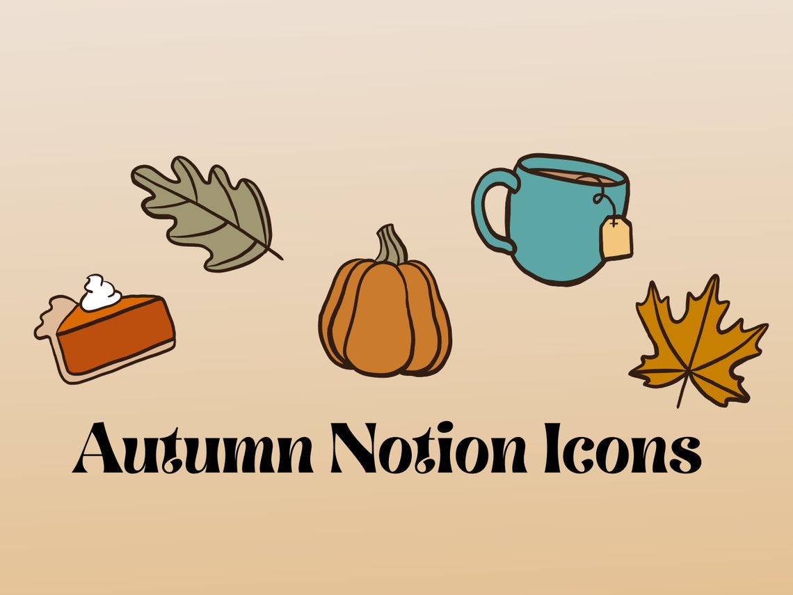 Autumn Leaves Fall Notion Icons Aesthetic Digital Stickers - Etsy