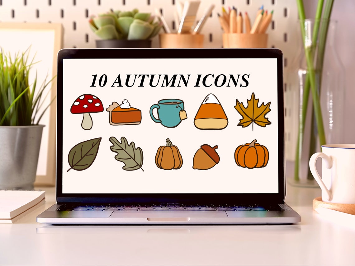 Autumn Leaves Fall Notion Icons Aesthetic Digital Stickers - Etsy