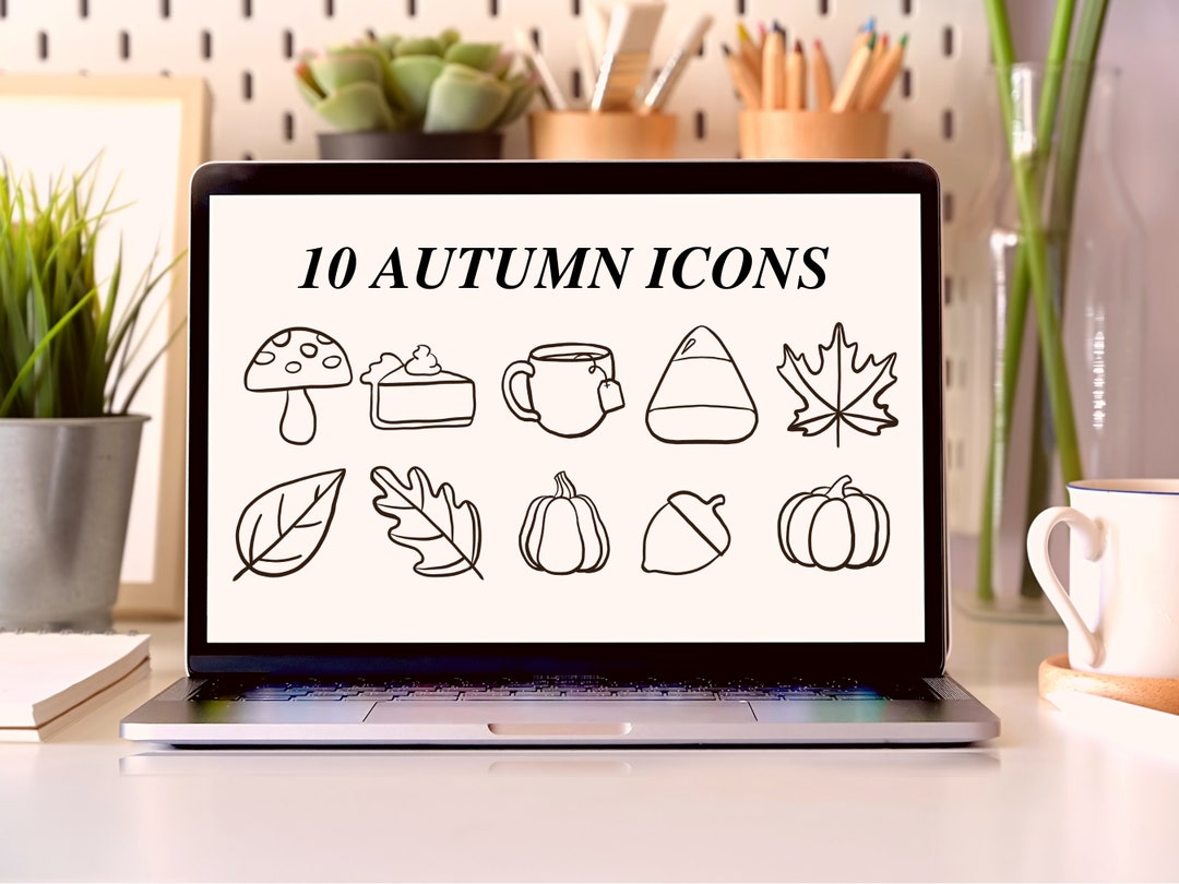 Autumn Fall Notion Icons - Aesthetic Digital Stickers for Life Planner ...