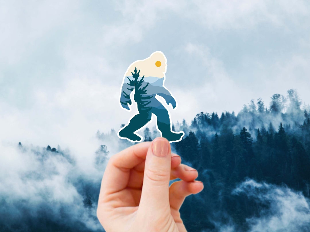 Blue Sasquatch Sticker Yeti Car Decal, Sasquatch Bumper Sticker, Laptop ...