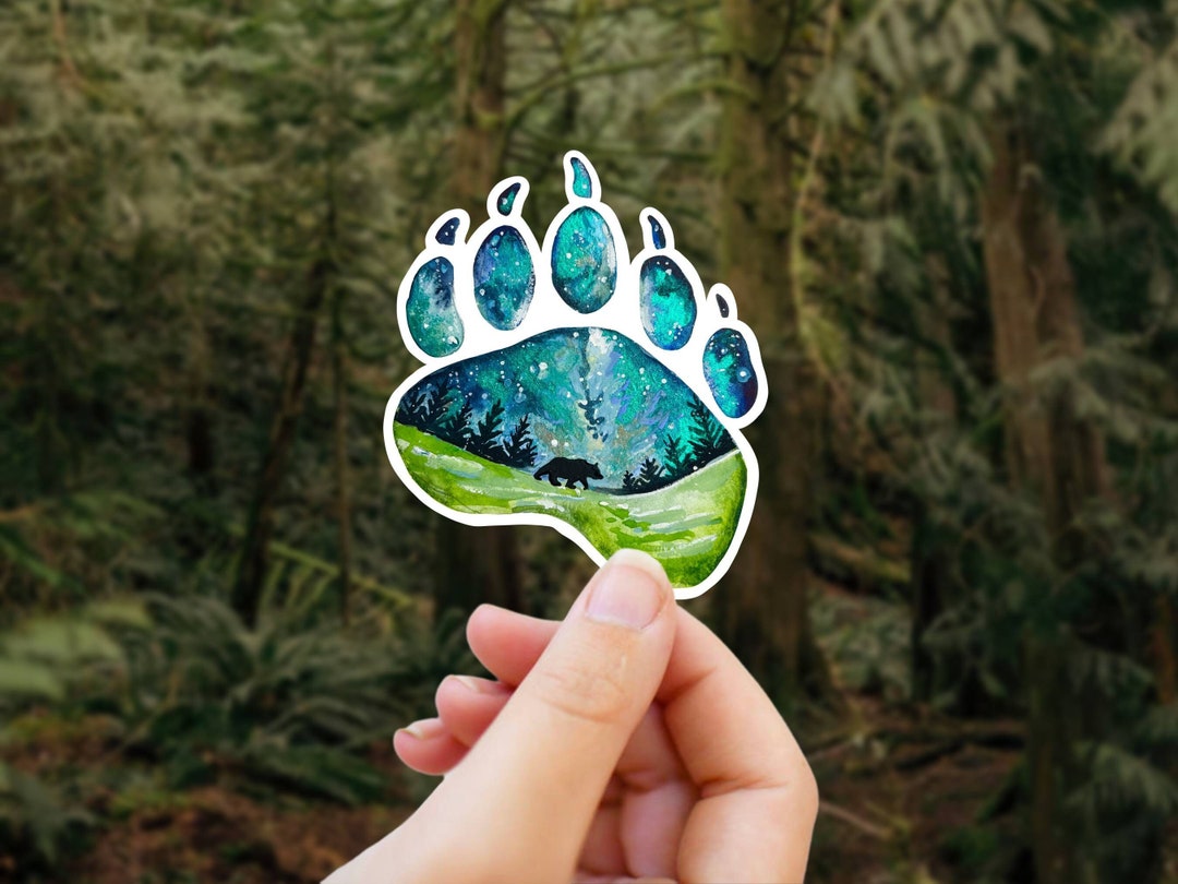 Grizzly Bear Paw Vinyl Nature Sticker - Mountain Tree Sticker, Spirit ...