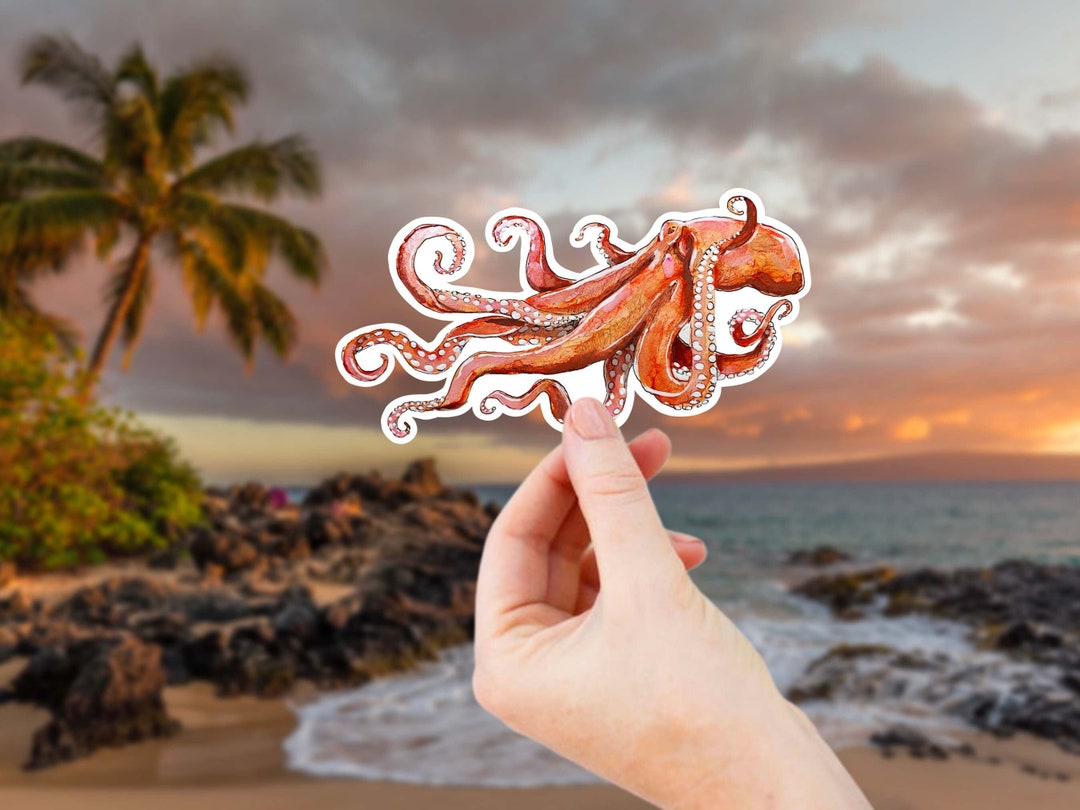 Kraken Sticker - Octopus Sticker, Squid Sticker, Marine Biology Gift ...