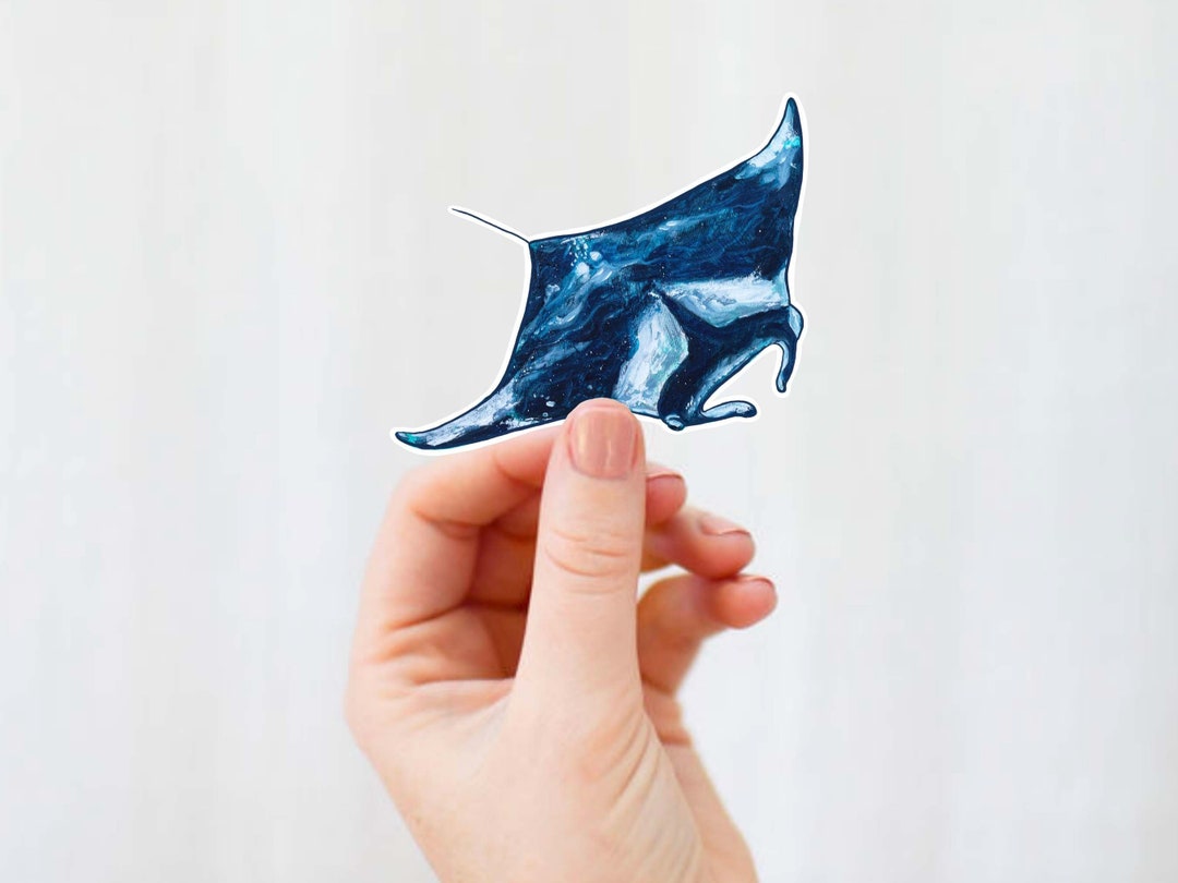 Manta Ray Sticker: Waterproof Vinyl Decal for Laptop, Car, Water Bottle ...