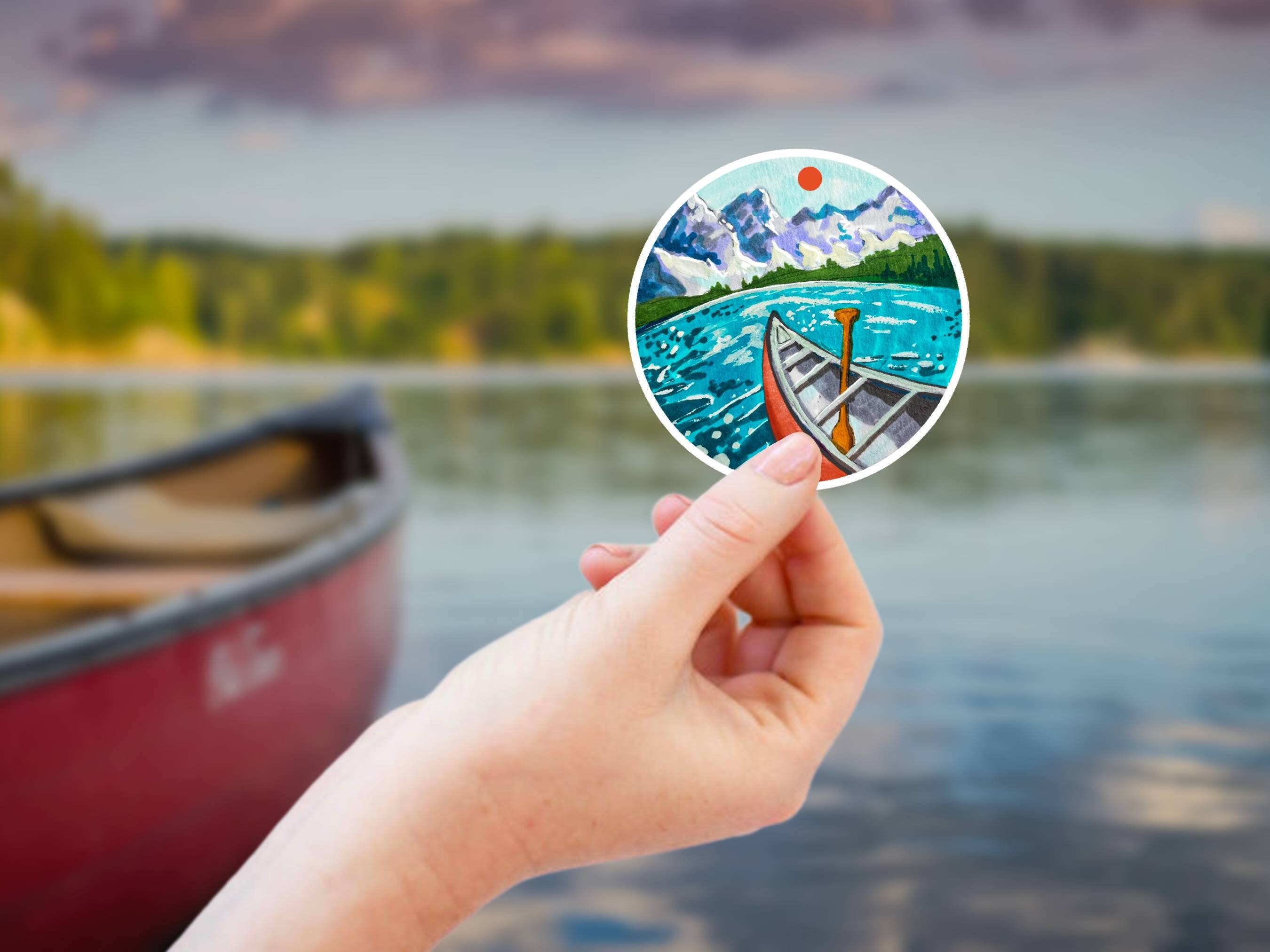 Banff National Park Canoe Sticker: Waterproof Vinyl Decal - Etsy