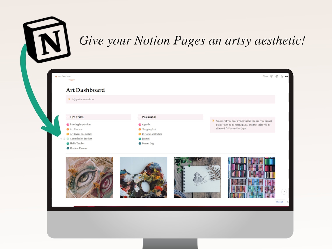 Rainbow Notion Icons Watercolor Dot Digital Sticker Pack for - Etsy