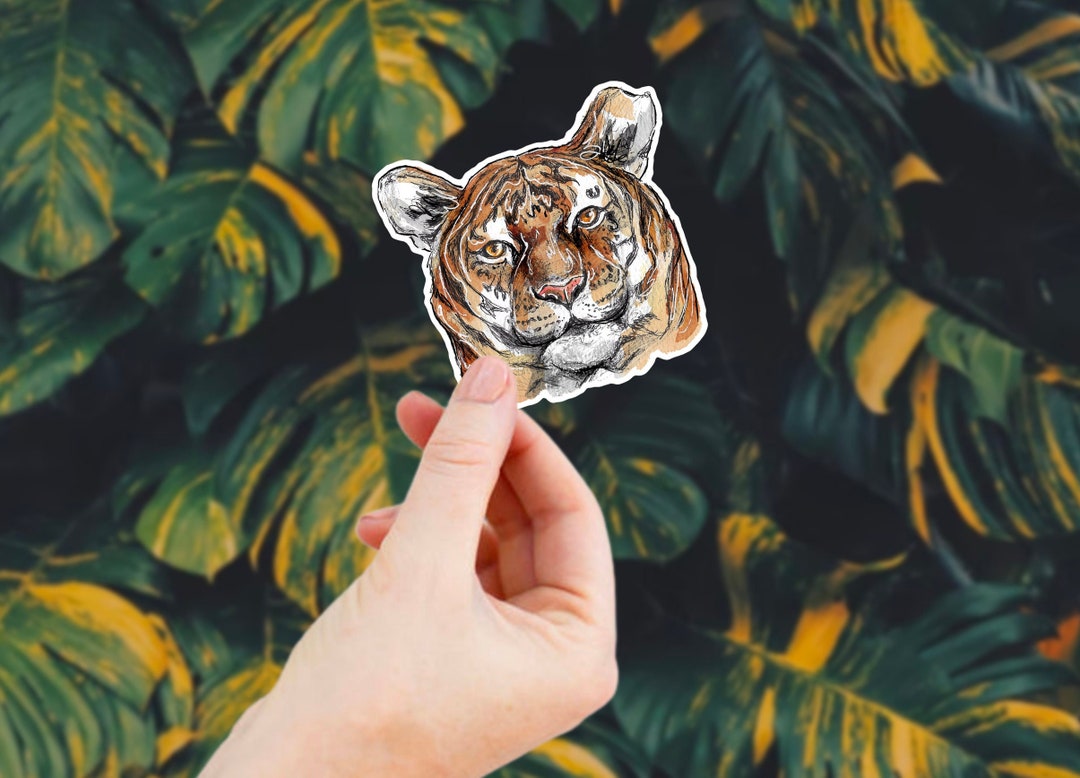 Tiger Head Sticker - Waterproof Vinyl Decal - Etsy