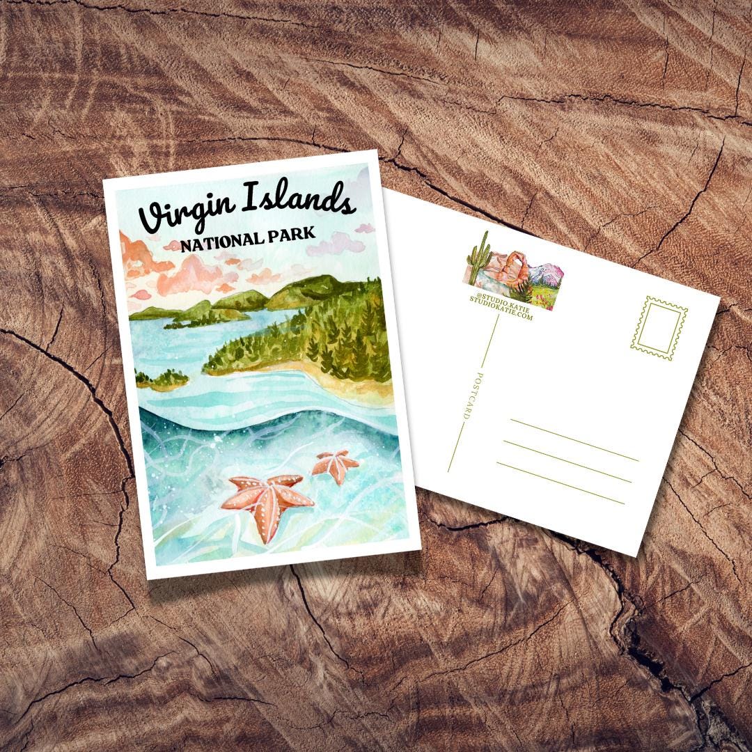 Virgin Islands National Park Postcard: Caribbean Cruise, Travel Poster ...