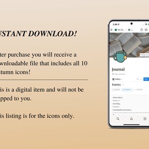 Autumn Leaves Fall Notion Icons - Aesthetic Digital Stickers for Life ...