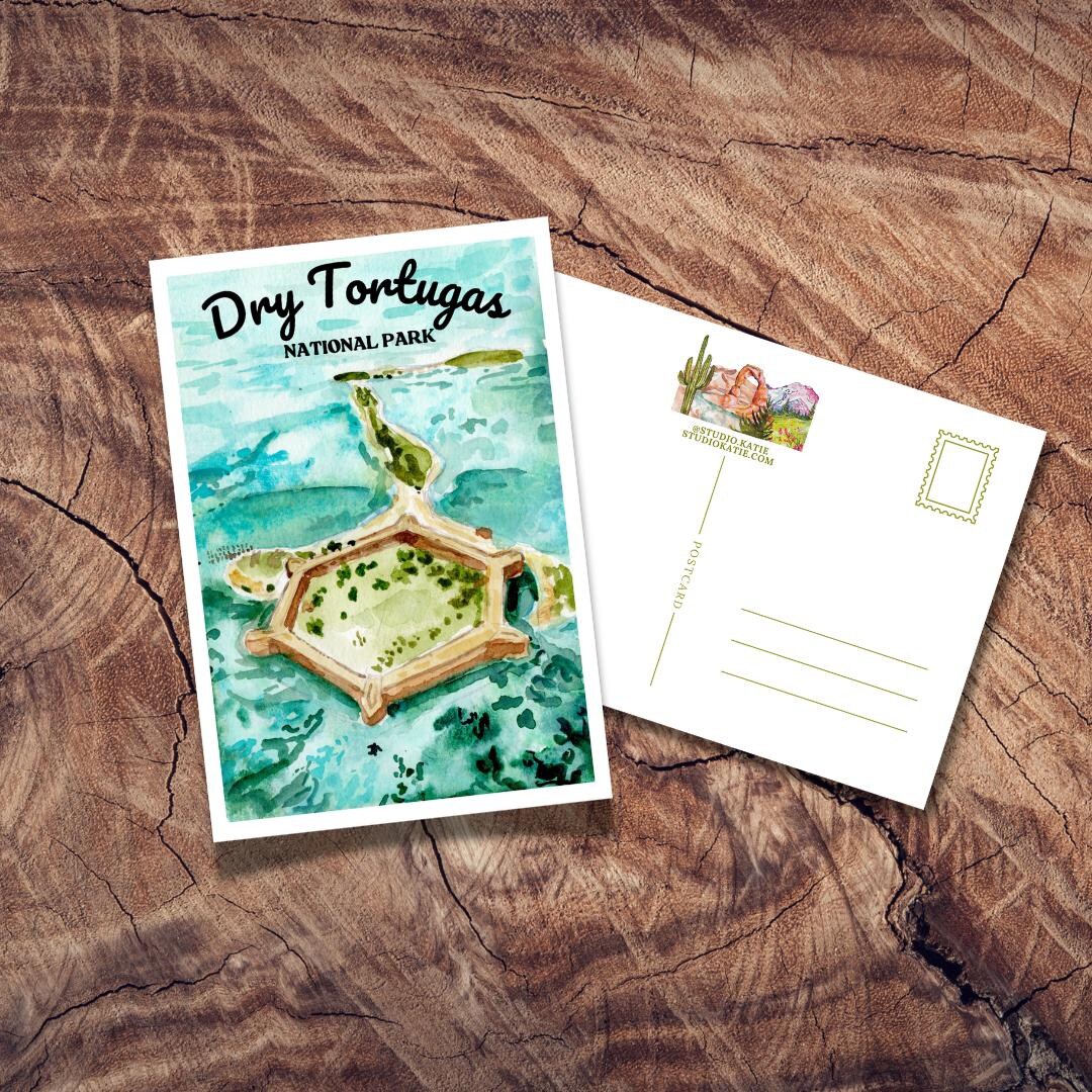 Dry Tortugas National Park Postcard: Fort Jefferson, Travel Souvenir ...