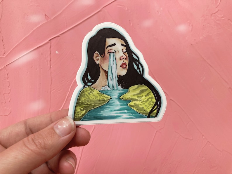 Waterfall Sticker Tree Vinyl Sticker Forest Sticker | Etsy