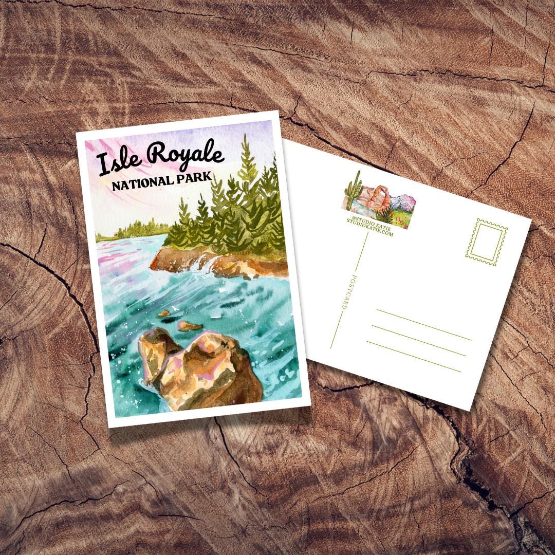 Isle Royale National Park Postcard, National Park Gift, Vintage ...