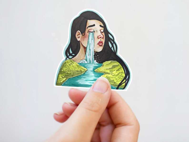 Waterfall Sticker Tree Vinyl Sticker Forest Sticker - Etsy