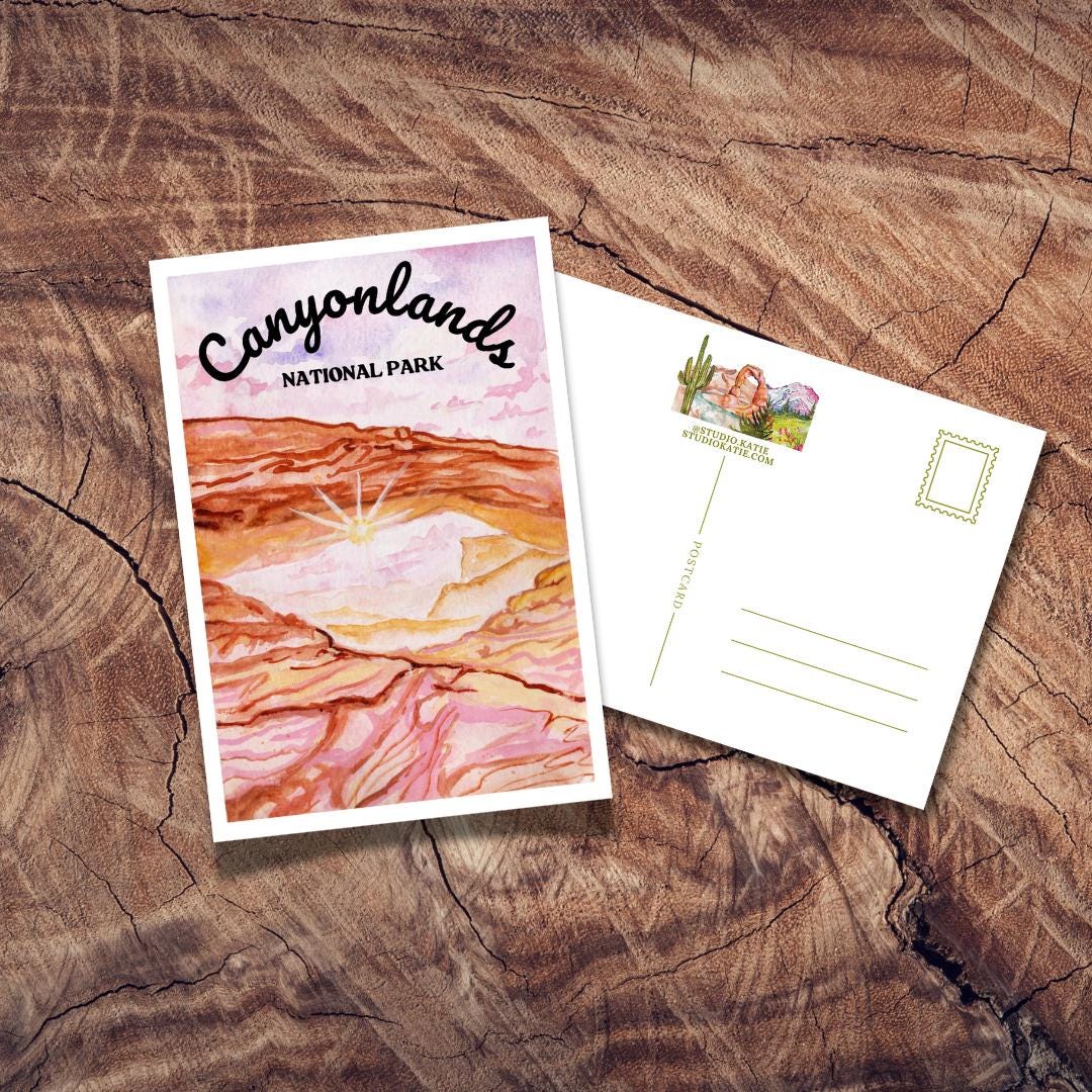 Canyonlands National Park Postcard, National Park Gift, Vintage Travel ...