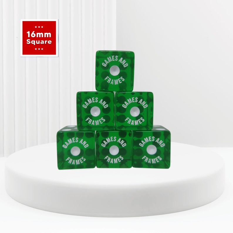 Personalized Farkle Dice W/ Free Storage Pouch, Set of 6, Square Corner ...