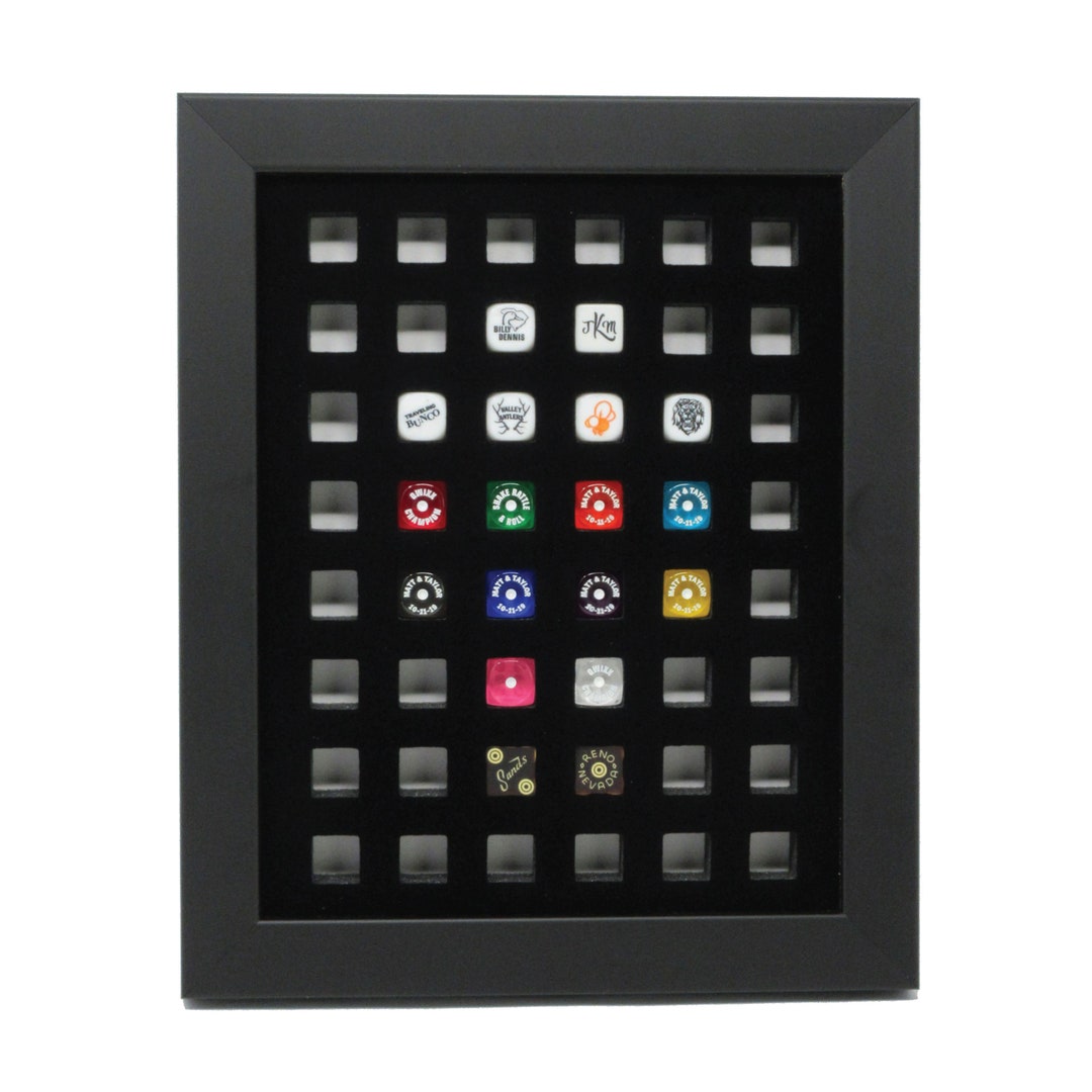 5/8" Gaming Dice Picture Display Wall Frame, Holds 48 Dice (not ...