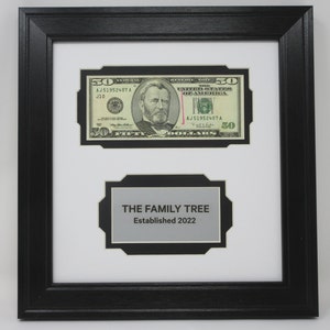 First Dollar Bill Frame With Personalized Metal Plate, USA Made (bill ...