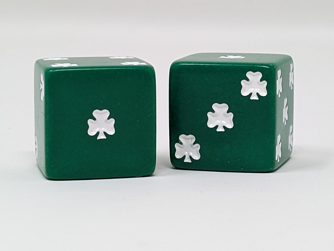Green Shamrock Dice, 25mm, Green With White Shamrocks, Personalized - Etsy
