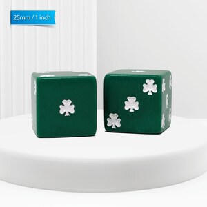 Green Shamrock Dice, 25mm, Green With White Shamrocks, Personalized - Etsy