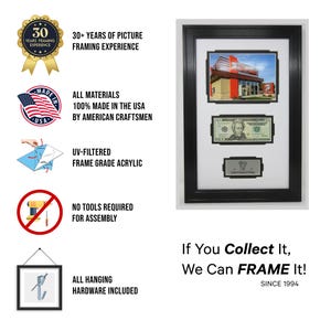 First Dollar Bill Frame With Personalized Metal Plate, USA Made (bill ...