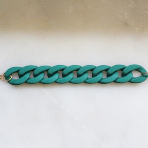 Acrylic Dark Green Matte Cuban Chain Bracelet - Etsy