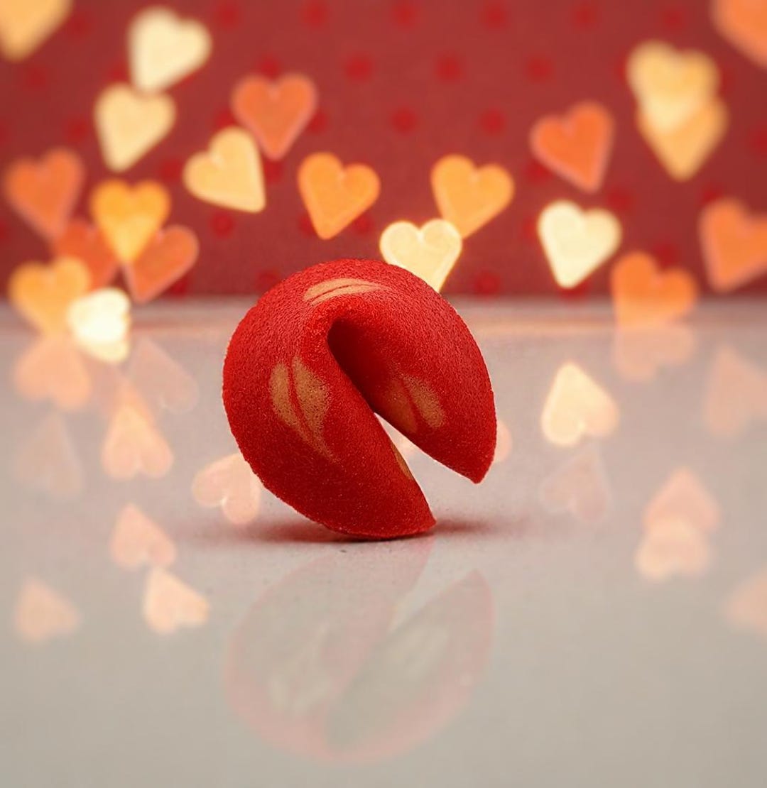 Red Heart Fortune Cookies With Custom Message Inside – Valentine’s Day ...