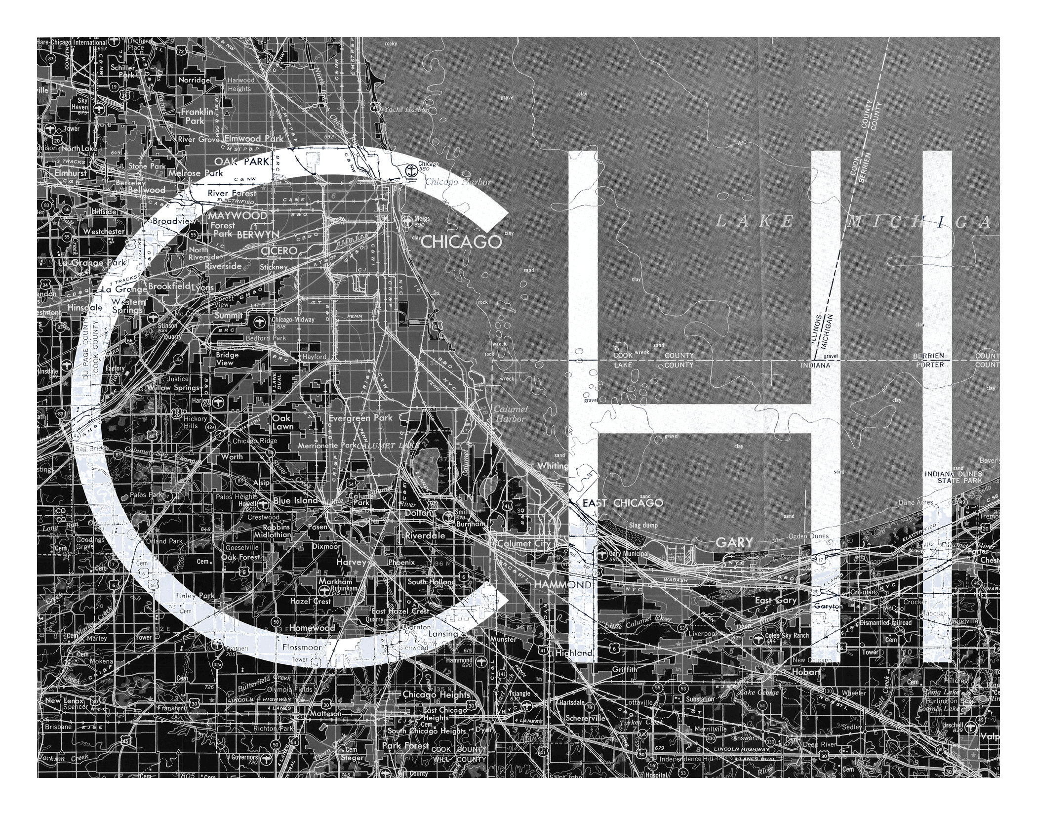 Chicago IL Map CHI | Etsy