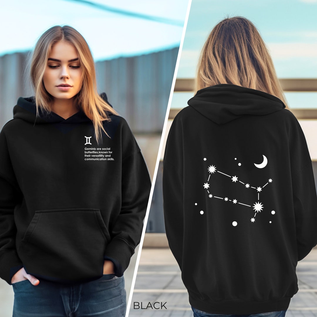 Zodiac Shirt, Astrology Back and Front Print Hoodie, Astrology ...
