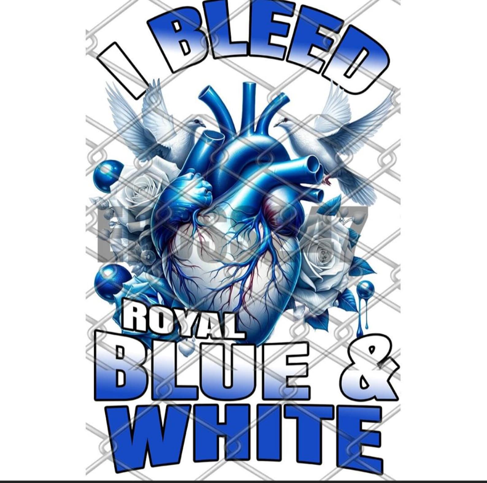 I Bleed Rhoyal Blue Heart PNG, Digital Download, Sublimation Design - Etsy
