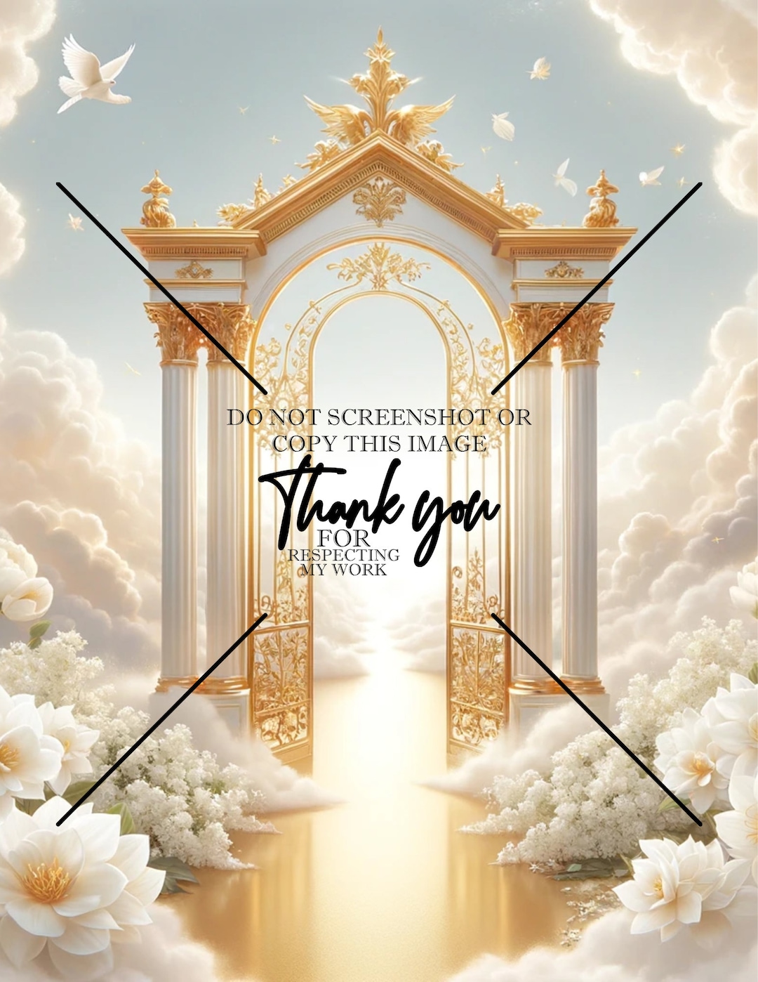 White and Gold Background PNG Memorial Background EDITABLE Template ...