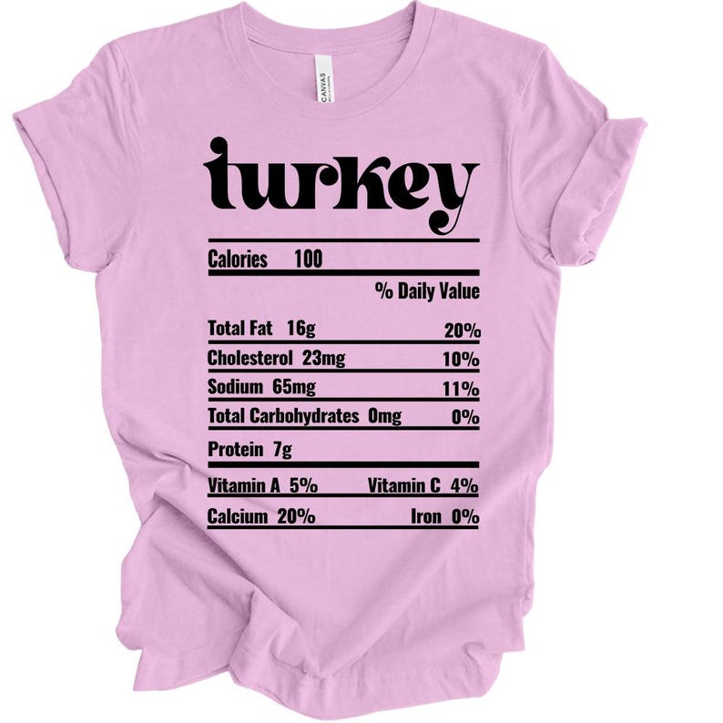 Thanksgiving Food Nutrition Facts Shirt, Funny Thanksgiving Family ...