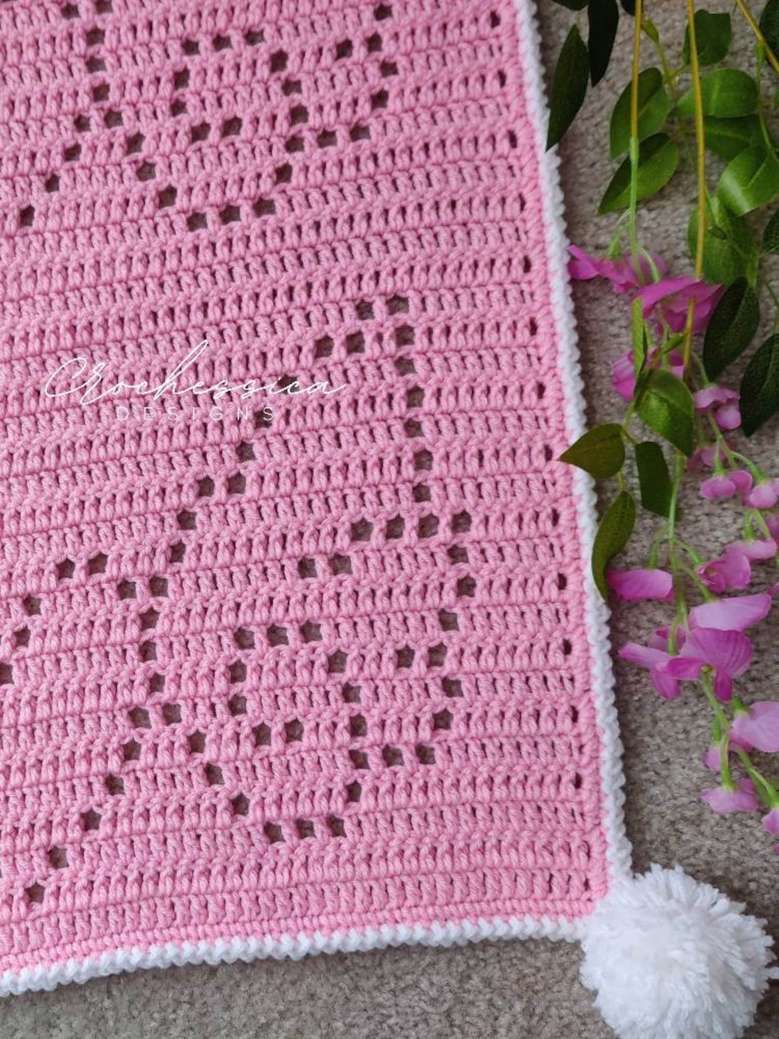 LOVE ANGEL Filet Crochet Blanket Downloadable PDF Written | Etsy