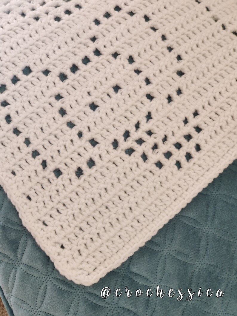 Baby Elephant Filet Crochet Blanket Written Pattern | Etsy