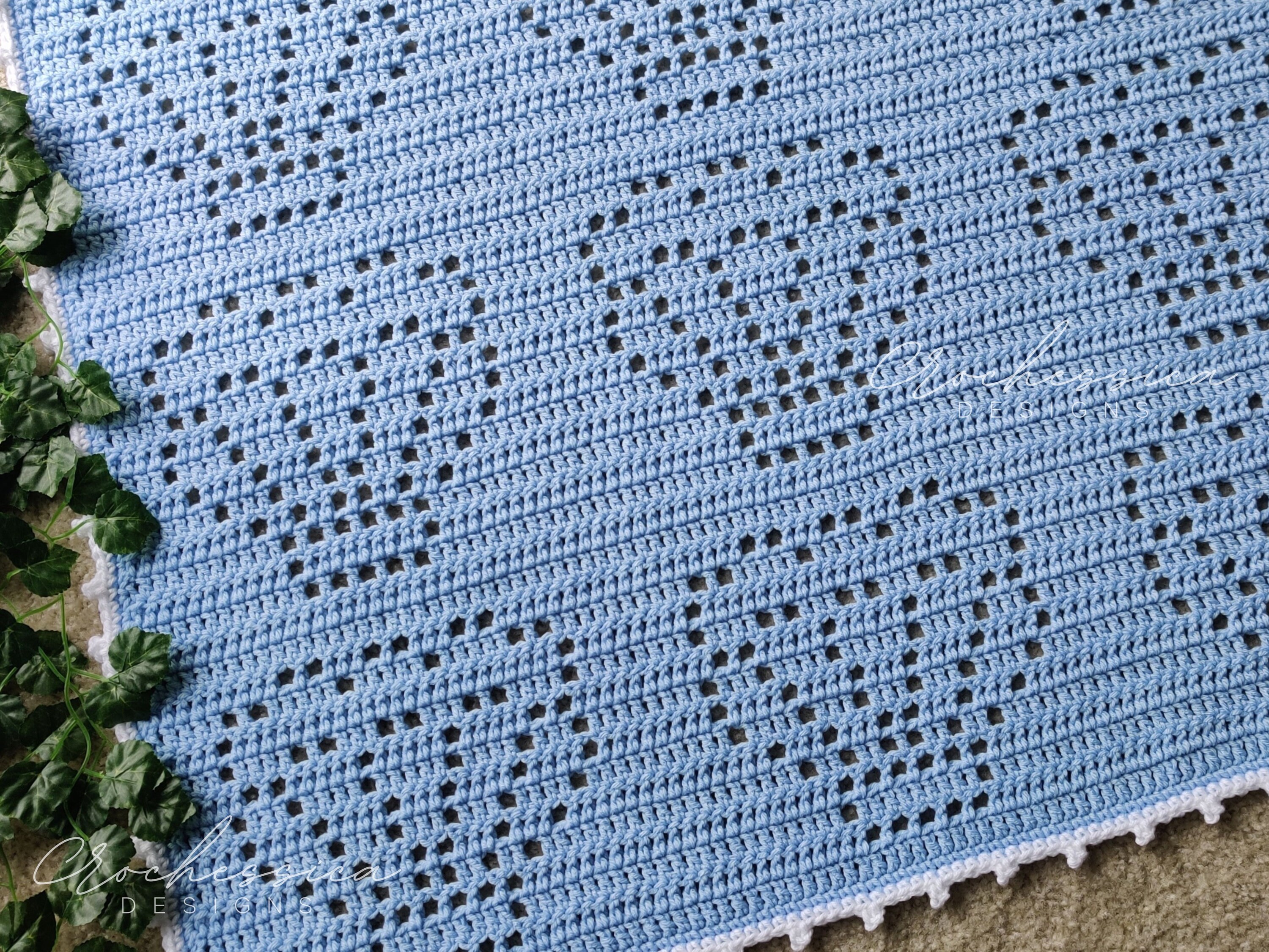 Seashells Filet Crochet Blanket Instant Downloadable PDF - Etsy