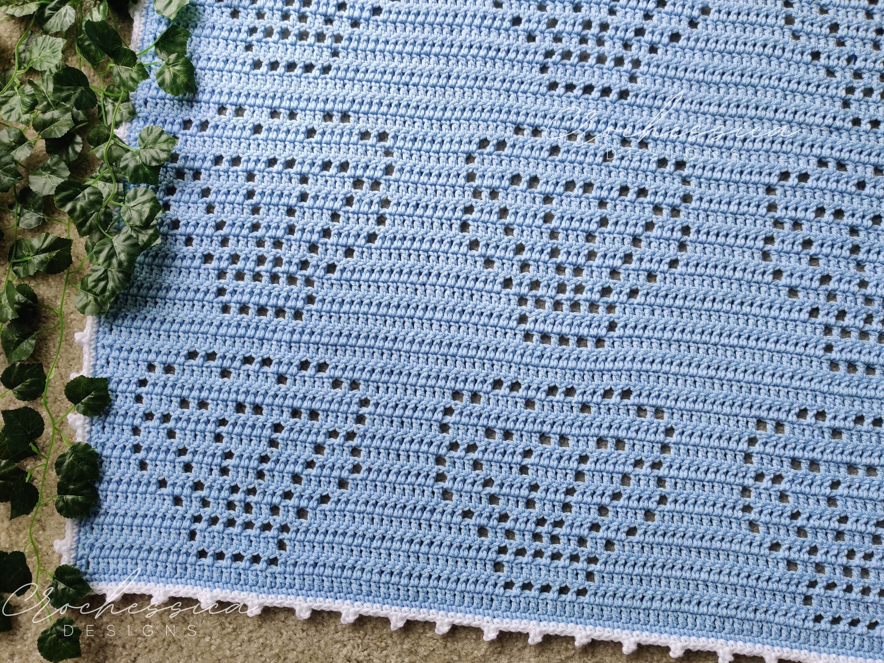 Seashells Filet Crochet Blanket Instant Downloadable PDF - Etsy