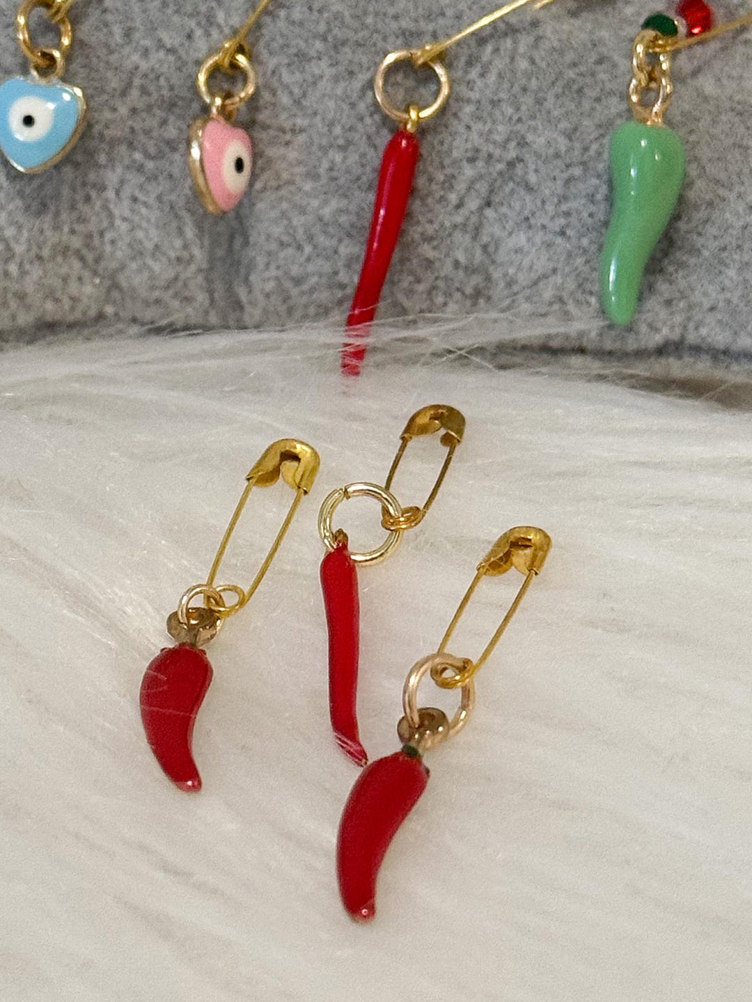 Lucky Pepper Pin, Cornicello, Chili Pepper Safety Pins - Etsy