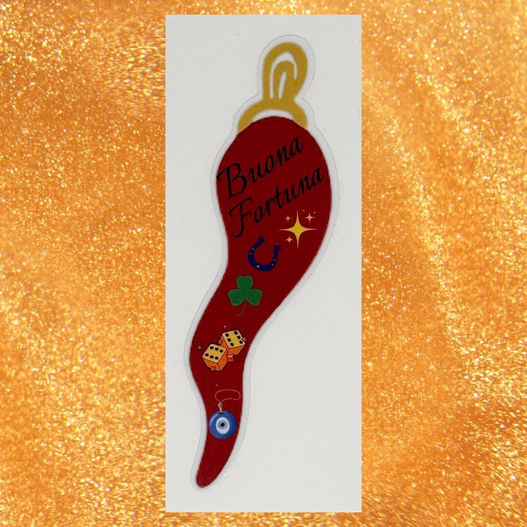 Cornicello 'buona Fortuna' Evil Eye Sticker - Italian Lucky Charm ...