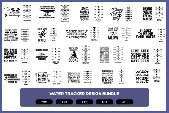 Water Tracker Design Bundle Water Tracker Design Water - Etsy