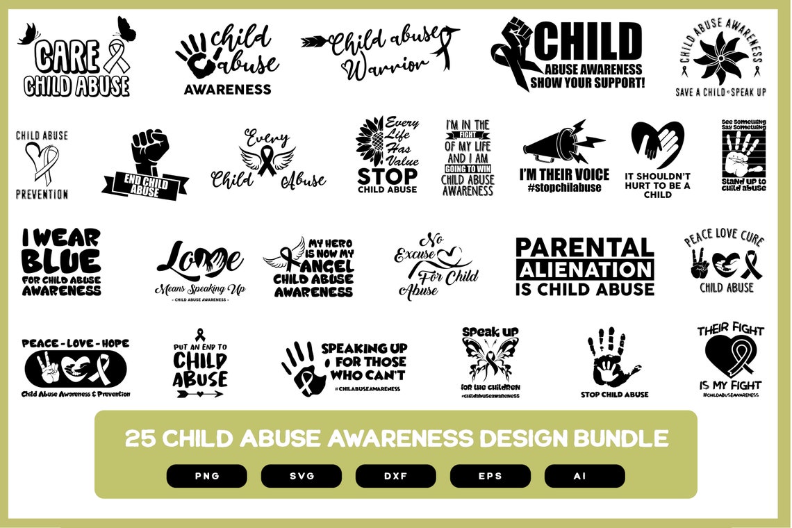 Child Abuse Awareness Design Bundle Child Abuse Awareness - Etsy