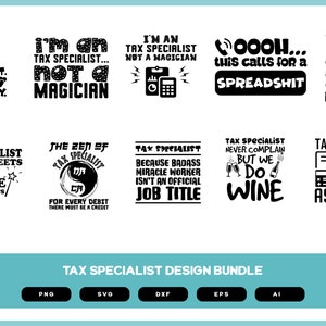 Tax Specialist Design Bundle | Tax Specialist Shirt | Tax Specialist ...