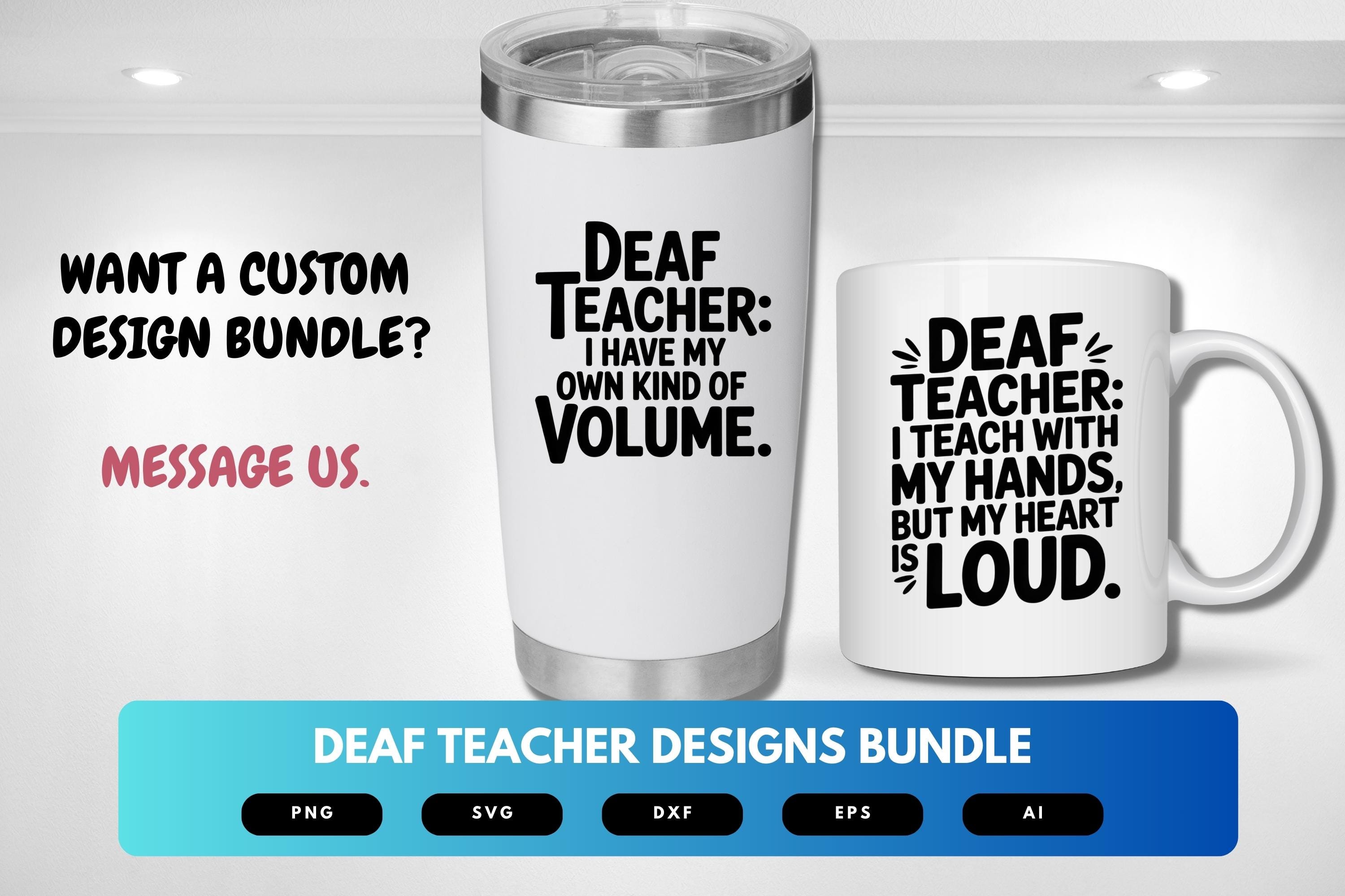 Deaf Teacher SVG Bundle | Sign Language Clipart, ASL Silhouette Cut ...