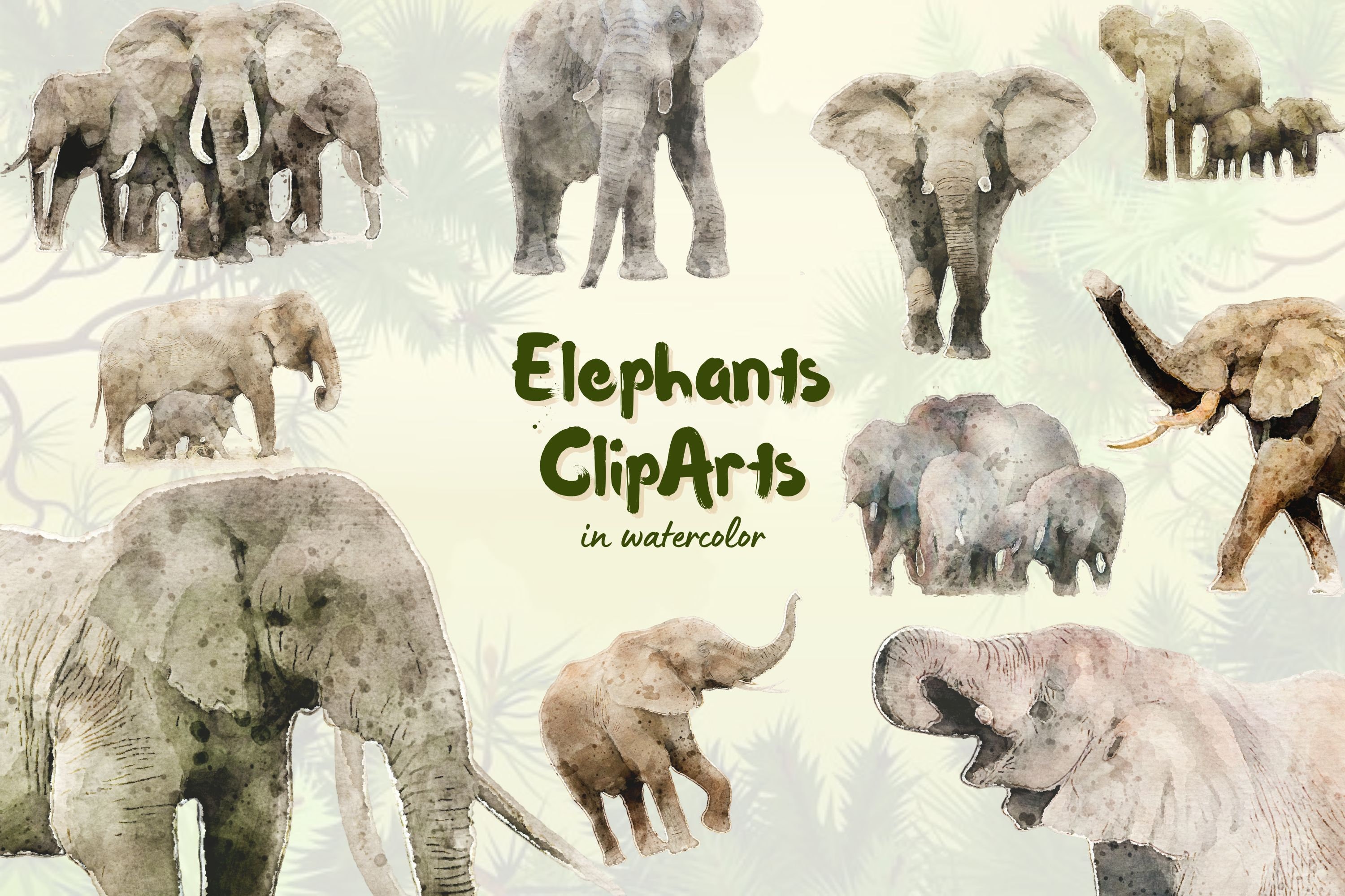 10 Elephants Cliparts Elephants Clip Art Elephants - Etsy